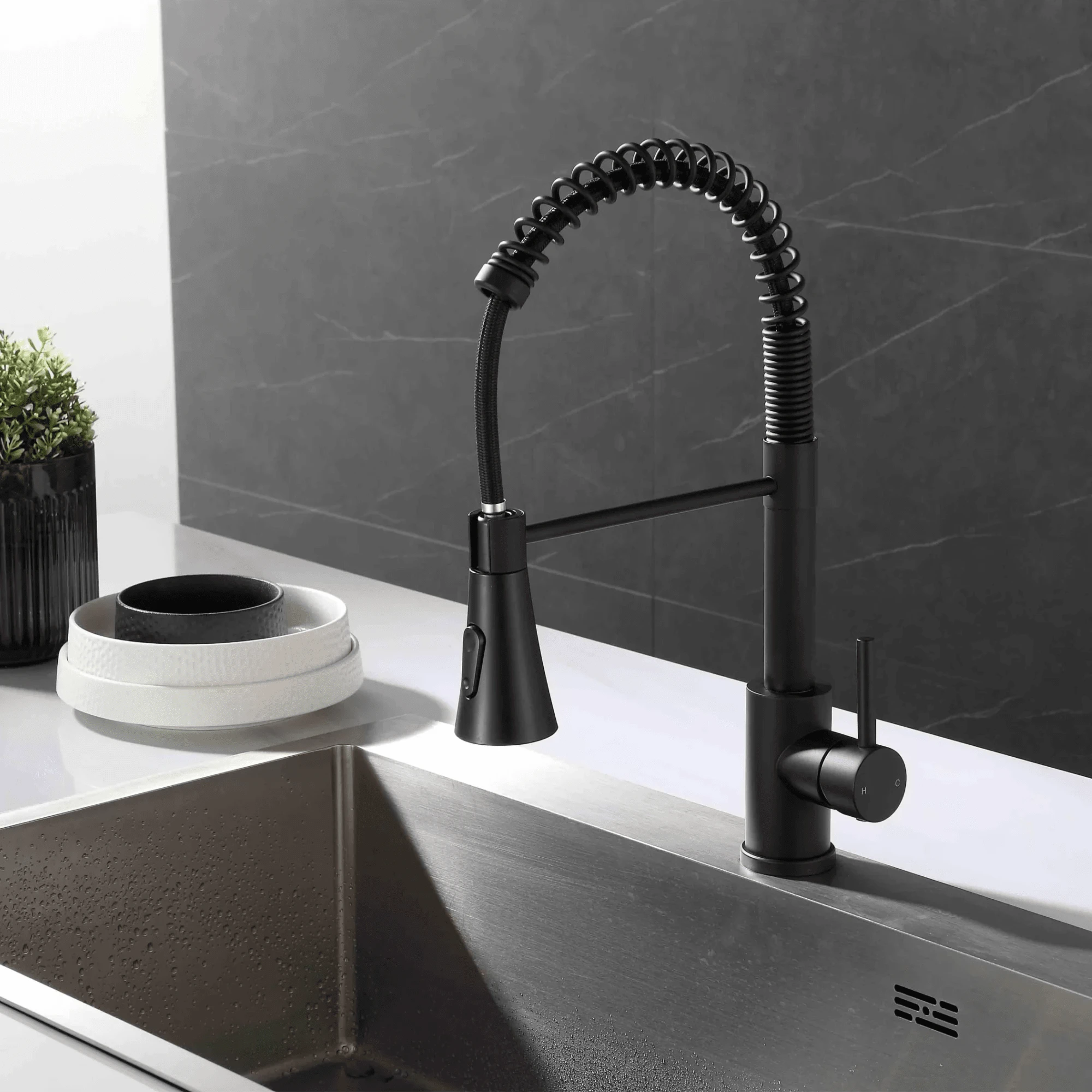 Gourmet Single Lever Mixer Tap Kitchen Sink Cone Flexible Articulating ...