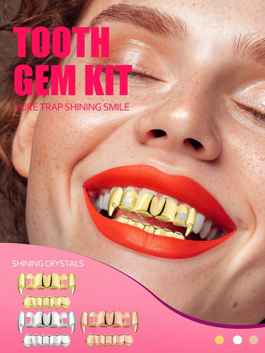 1pc Hip Hop Braces Up 6 Down 6Grillz For Men And Women Smooth Hollow ...