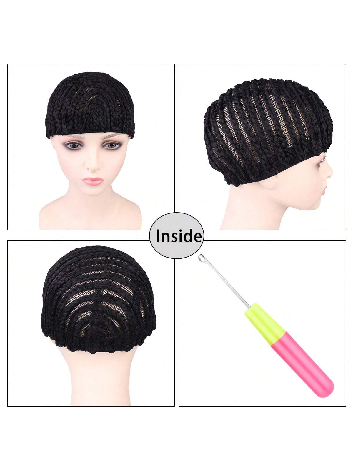 2pcs Set Refined Braided Wig Caps Crotchet Cornrows Cap For Easier Sew ...