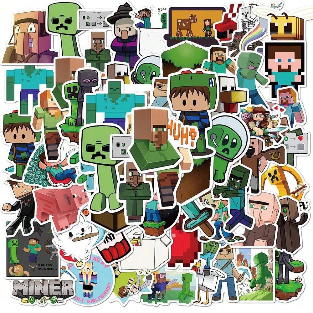 Minecraft 50 piezas de pegatinas de vinilo con licencia oficial de ...