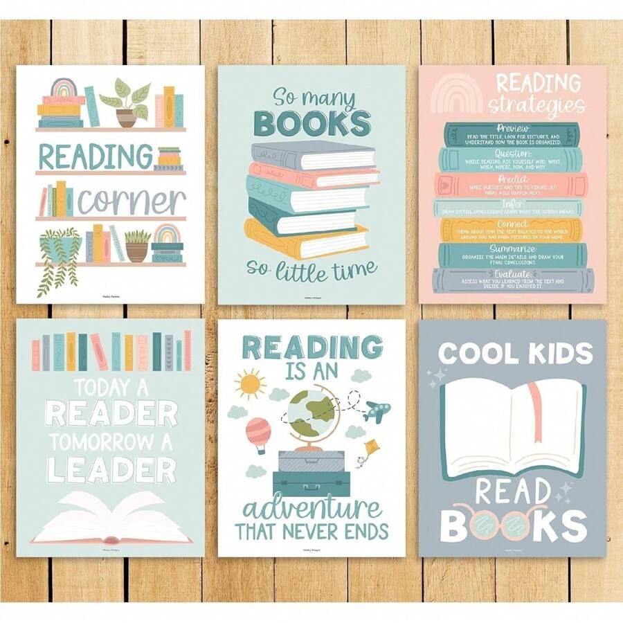 Boho Reading Motivational Posters | Set Of 6 | Educational Posters ...