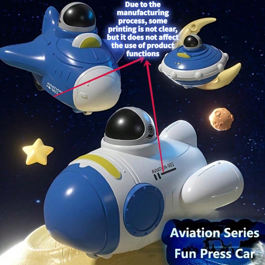 Press Sliding Spaceman Toy Car Astronaut Spaceship Gliding Aviation ...