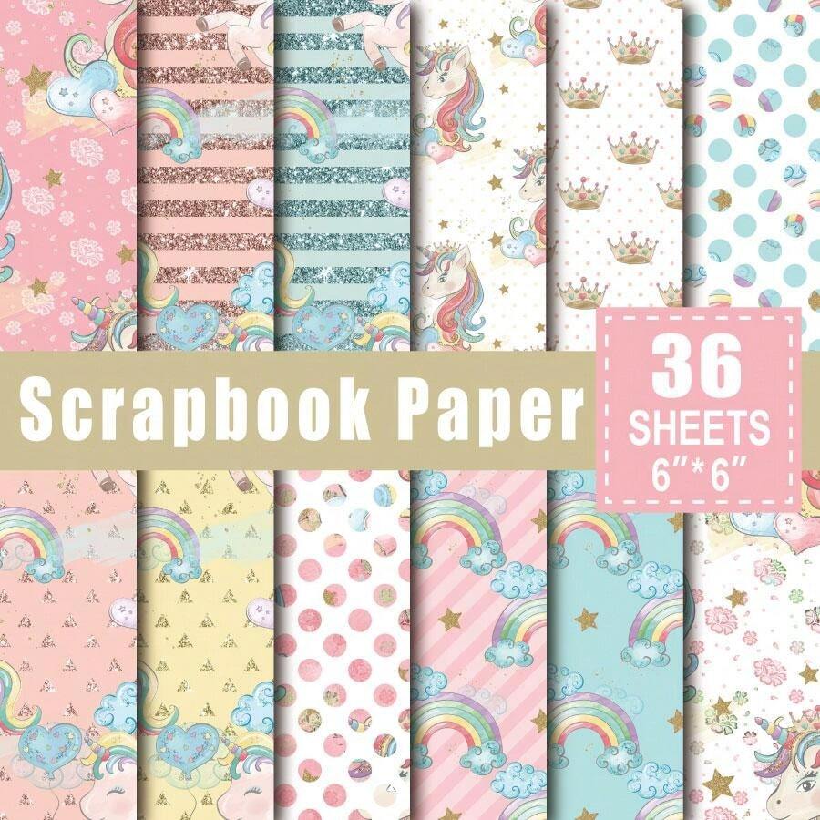 36 Sheets Scrapbook Paper Pad In 6*6'', Art Craft Pattern Paper For ...