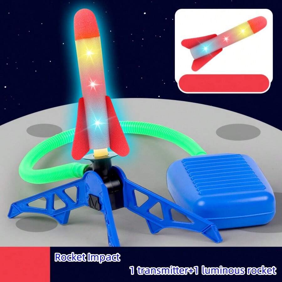 Large Size Illuminating Rocket Launcher Toy, Foot-Operated Sky Rocket ...