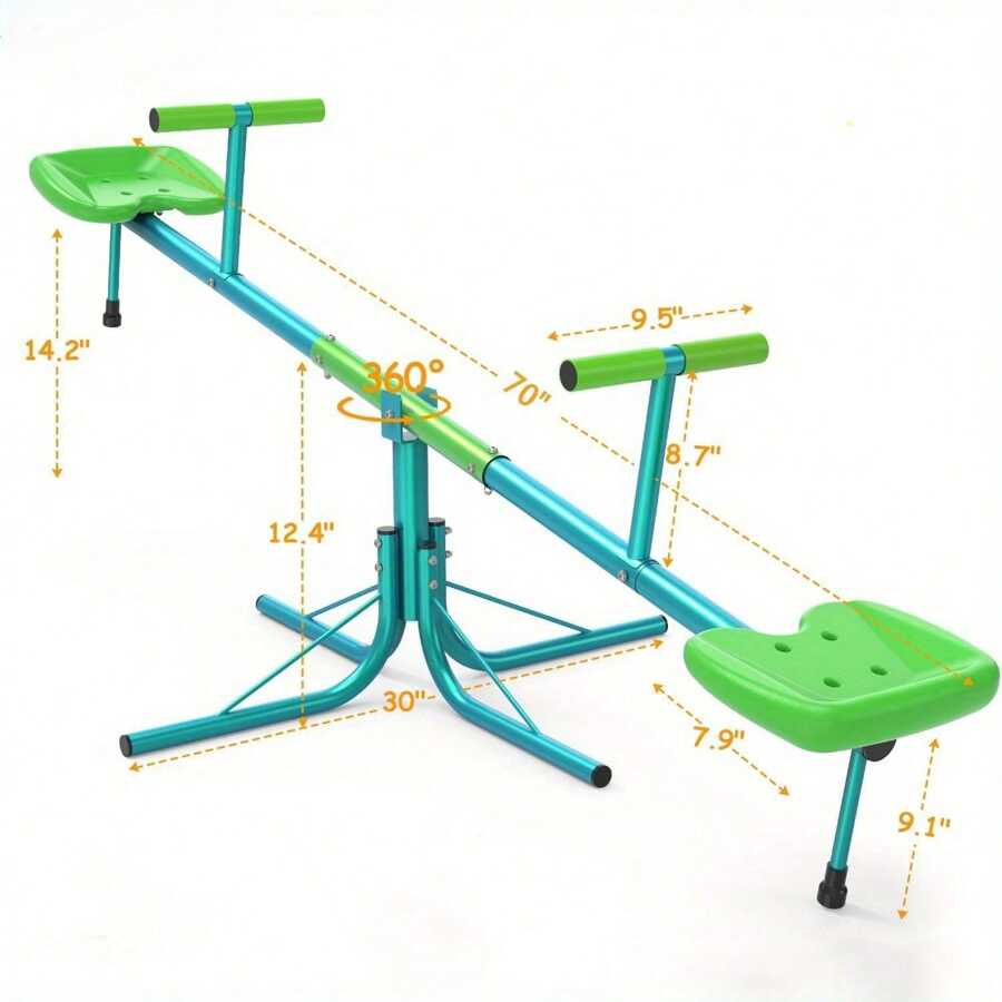 360 Degree Rotation Outdoor Kids Spinning Seesaw Sit And Spin Teeter ...