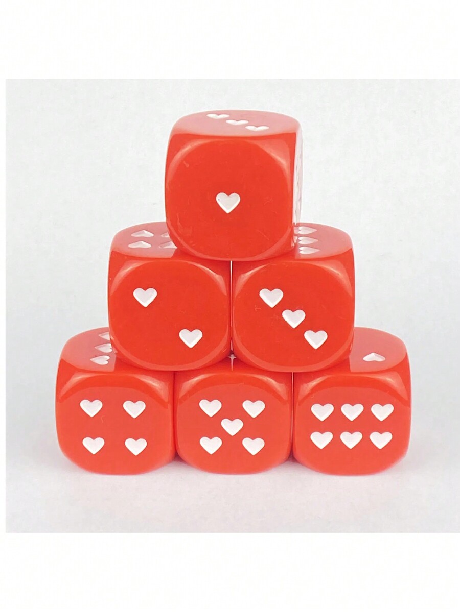 25mm Heart Shaped Dice - Suitable For Family Games, Party Fun Board ...