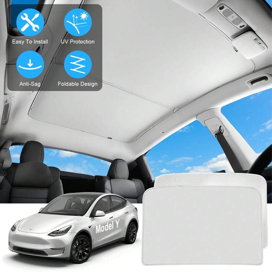 UV Protection Sunshade Roof Fit For Model Y Sunroof Window Installation ...