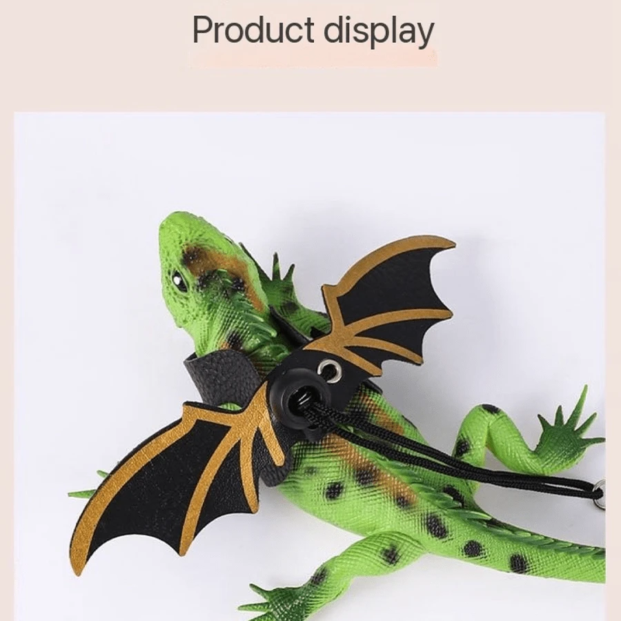 Reptile Leash, Faux Leather Wing Design Harness For Lizards, Chameleons ...