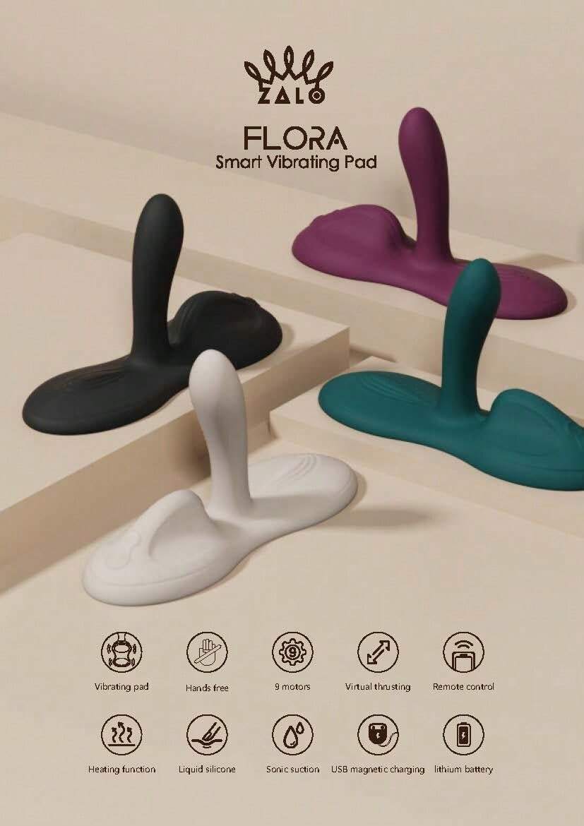 ZALO Flora Tampon vibrant intelligent pour stimulation du clitoris, du point G et anale chez la ...