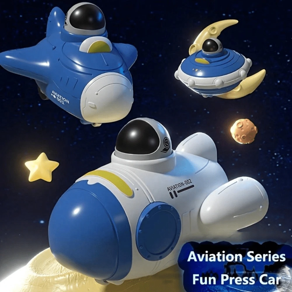 Press Sliding Spaceman Toy Car Astronaut Spaceship Gliding Aviation ...