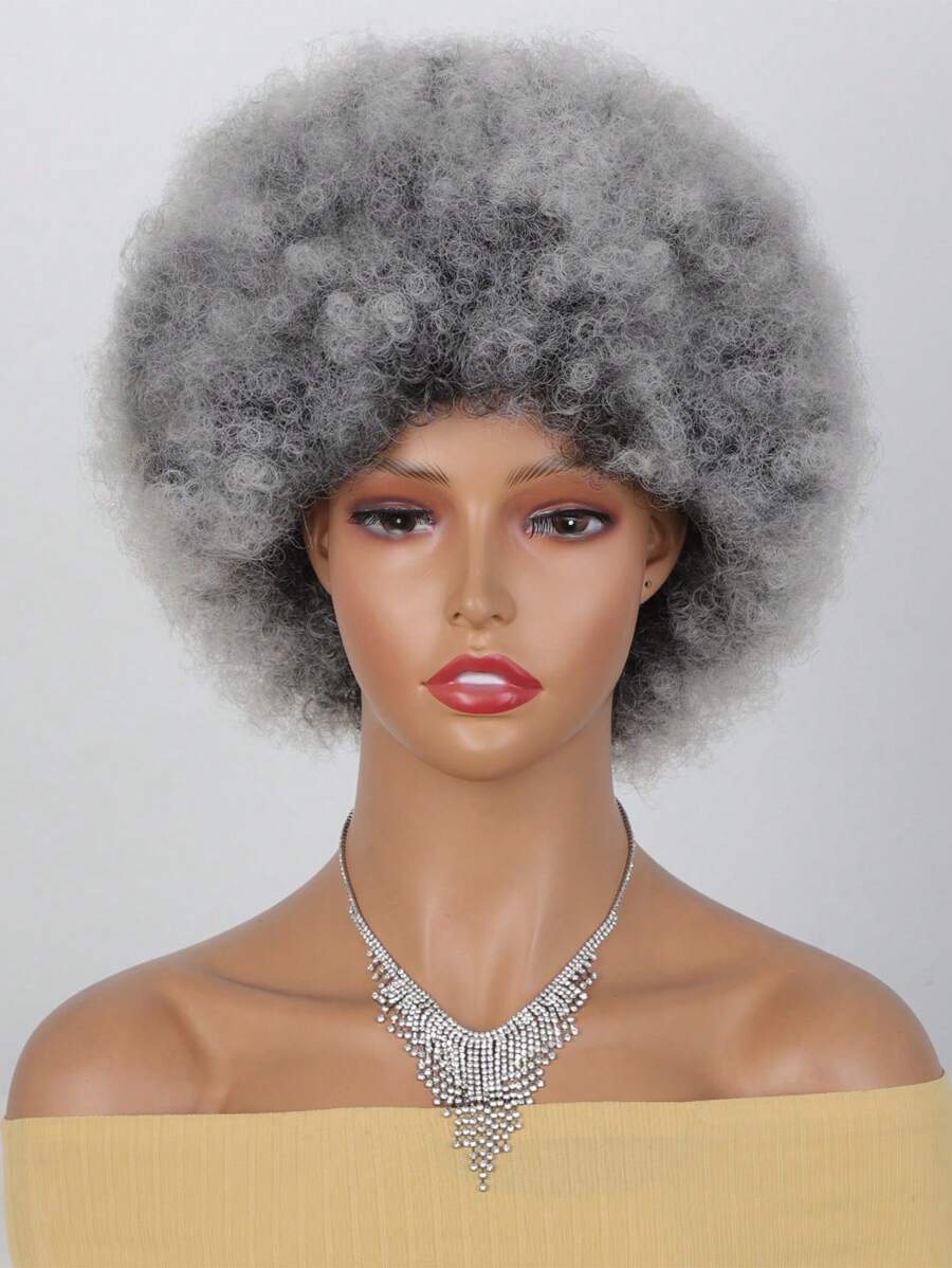 Short Afro Kinky Wig For ,Natural 70s 80s Afro Wigs For Women, Short ...