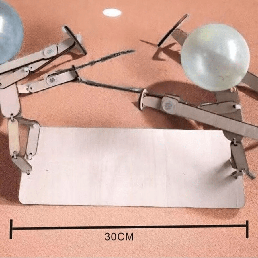 Balloon Bamboo Man Battle Handmade Wooden Fencing Puppets For 2 Players ...