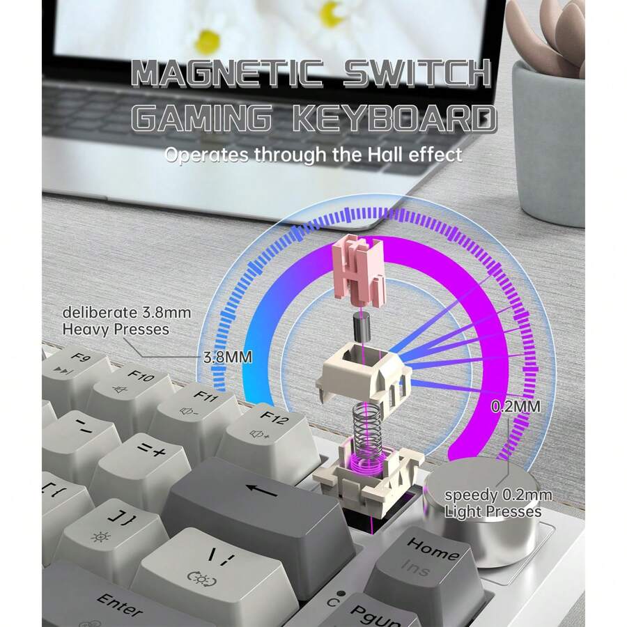 ATTACK SHARK K85 Rapid Trigger 75% Wired Mechanical Gaming Keyboard Gasket With Hot Swapped ...