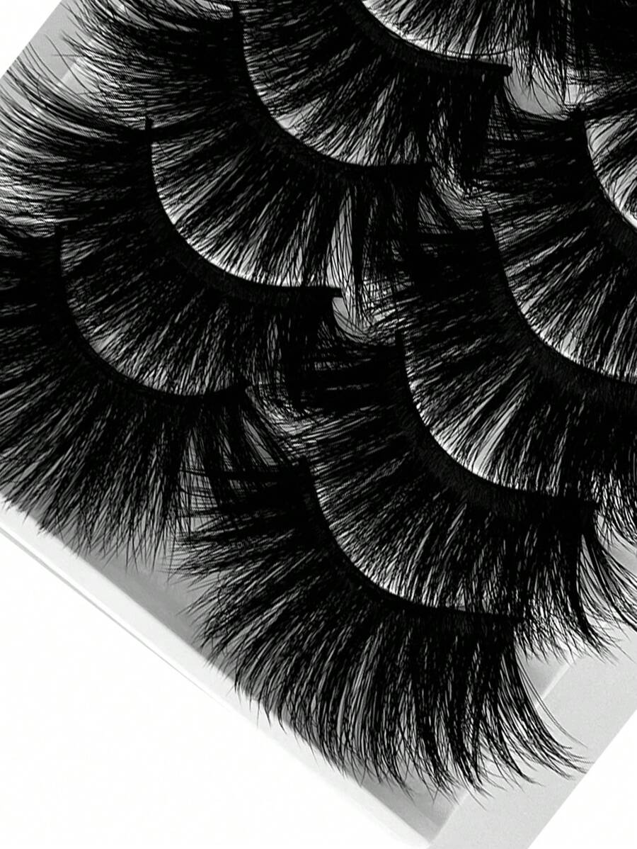5 Pairs Extra Long False Eyelashes Long Dramatic Natural Fluffy Fake ...