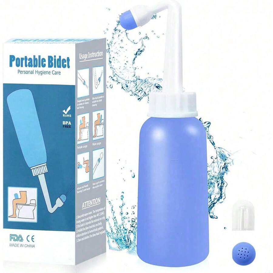 Peri Bottle, 500ml Portable Travel Bidet With Extra Ring And Carry Bag, TPE Material For High ...