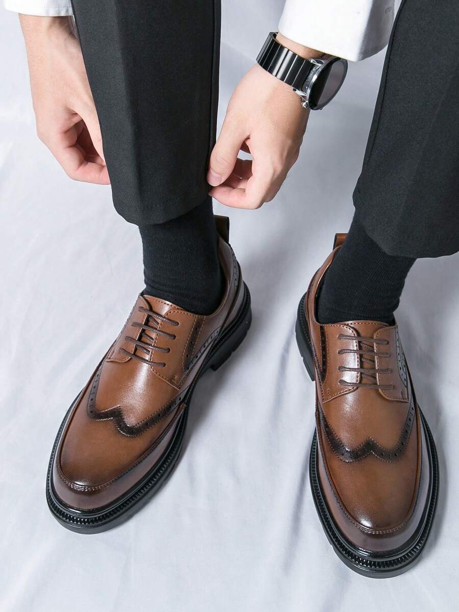 أحذية رجالية رسمية من البولي يوريثان بأربطة، أحذية كاجوال | شي إن