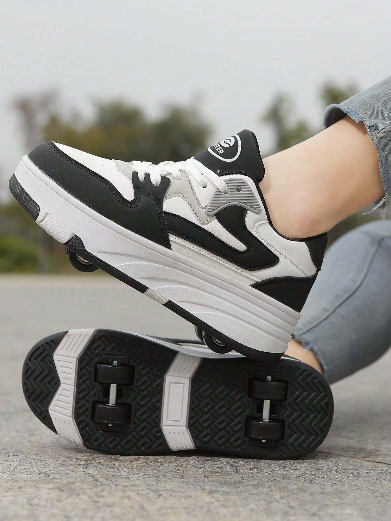 Transformable 4-Wheel Roller Skates For Teens, Unisex Roller Shoes With ...