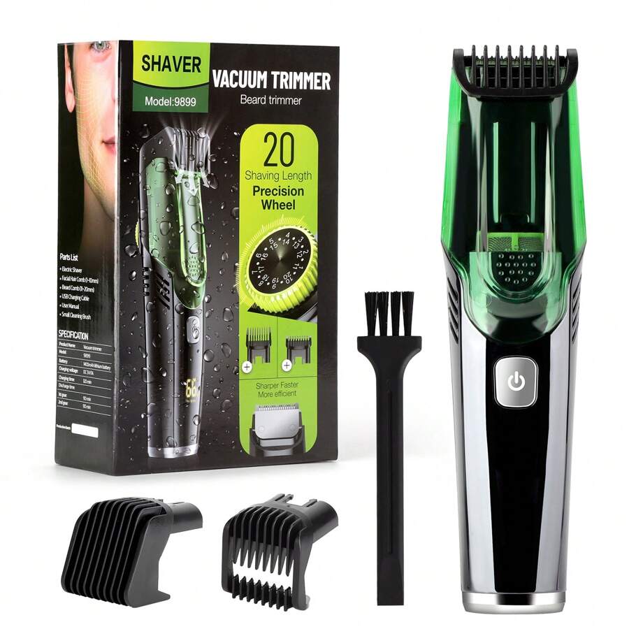 Men Electric Beard Trimmer, Vacuum Hair Trimmer And Mustache Shaver ...