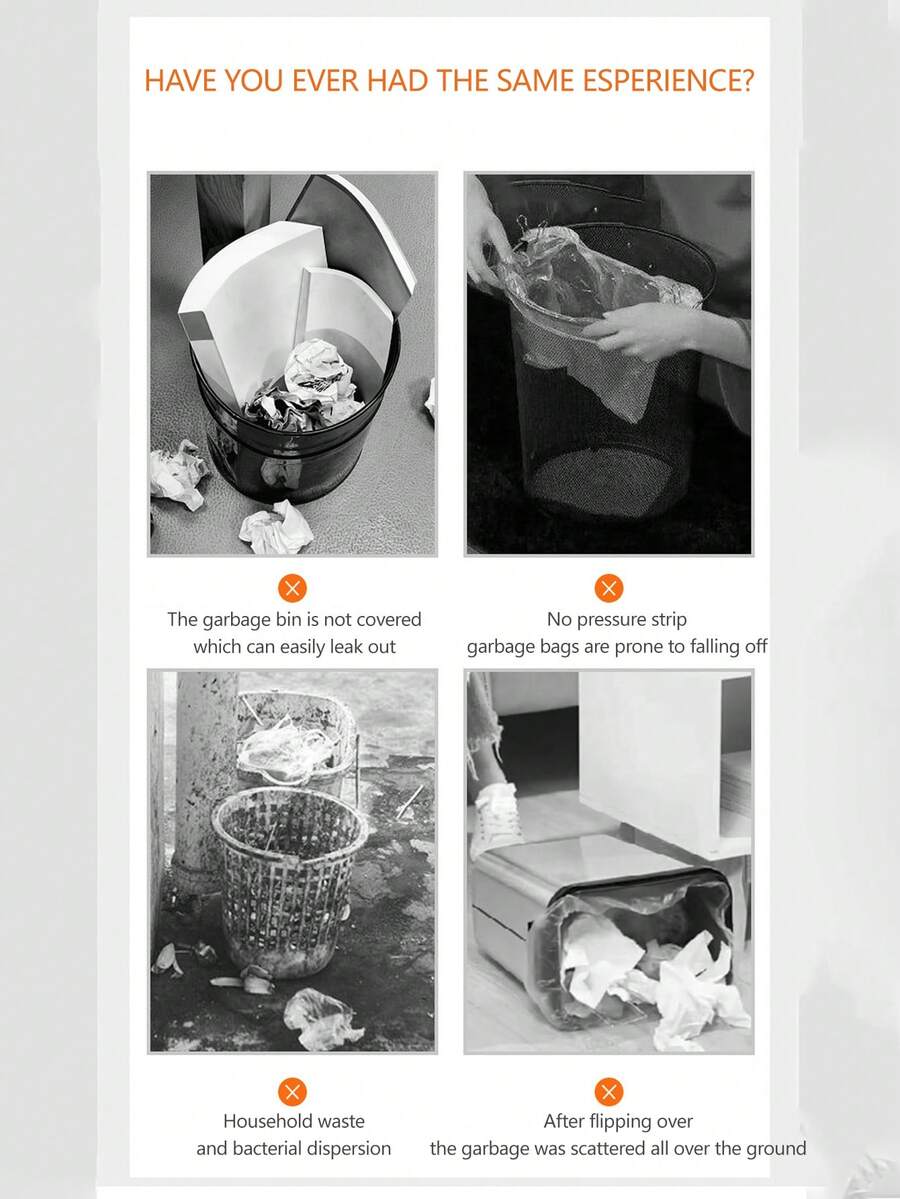 Plastic Waste Sorting Trash Can With Pedal Lid, Home & Kitchen Garbage ...