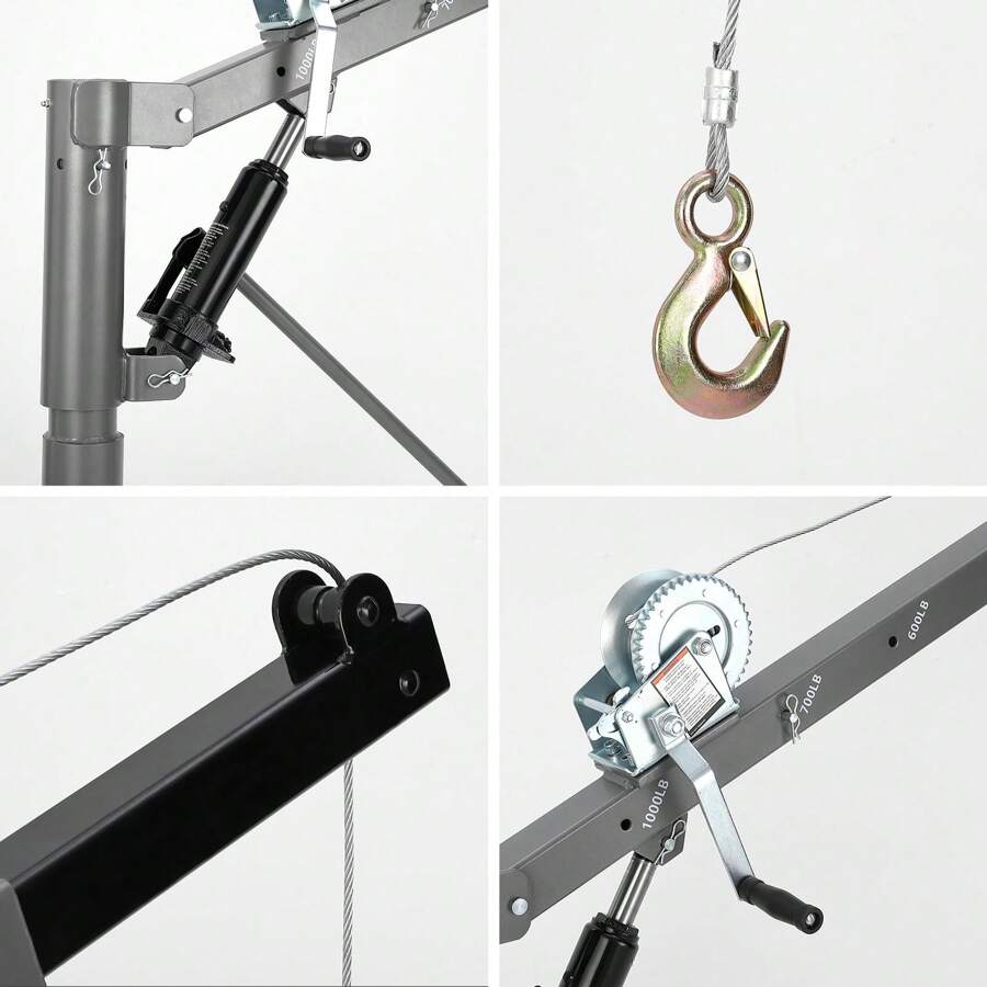 1000 LBS Pickup Truck Crane, Truck Jib Crane Hoist Crane Hitch Mount, 500 Lbs & 600 Lbs & 700 ...