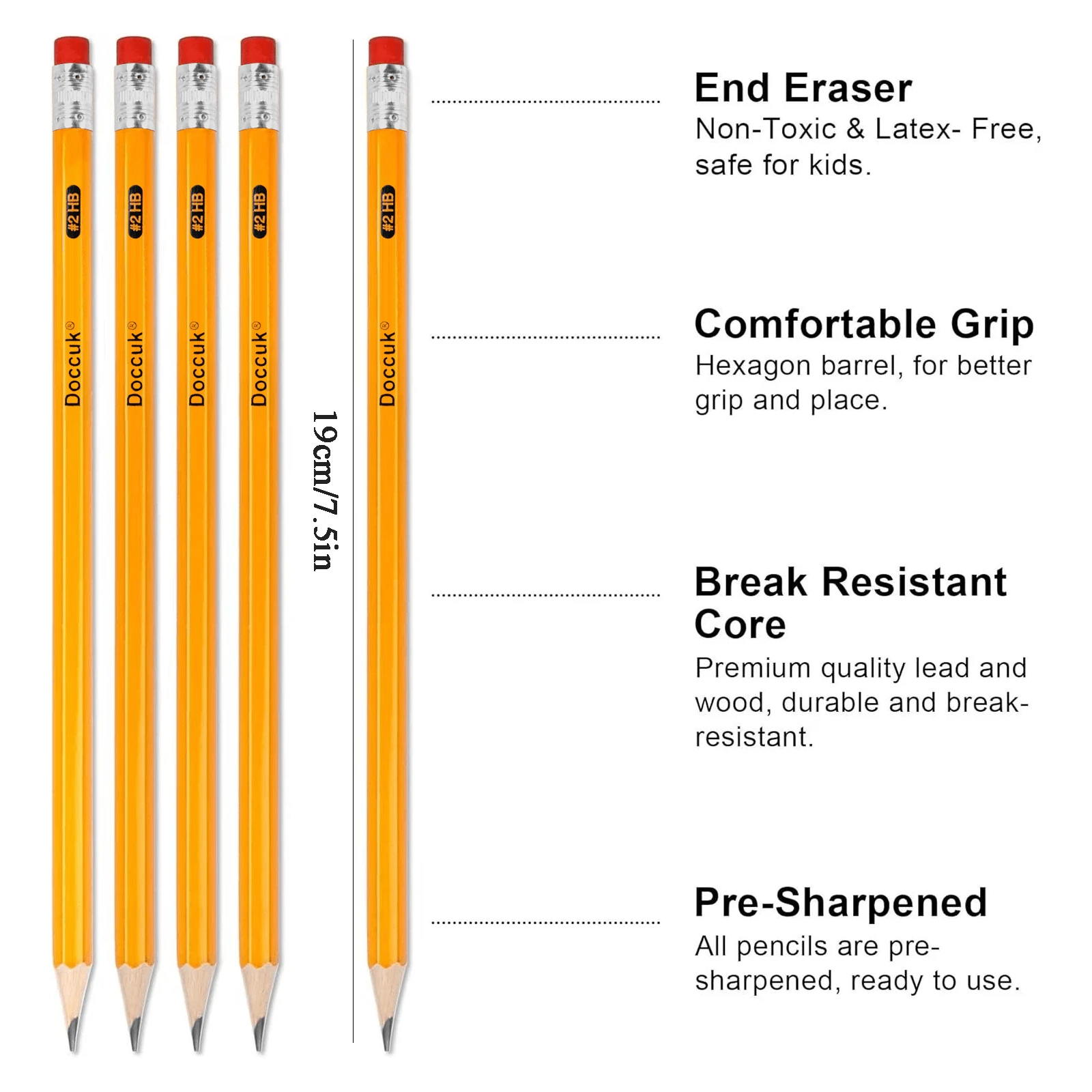 Lápices HB#2 con funda de madera, paquete de 320 lápices amarillos ...