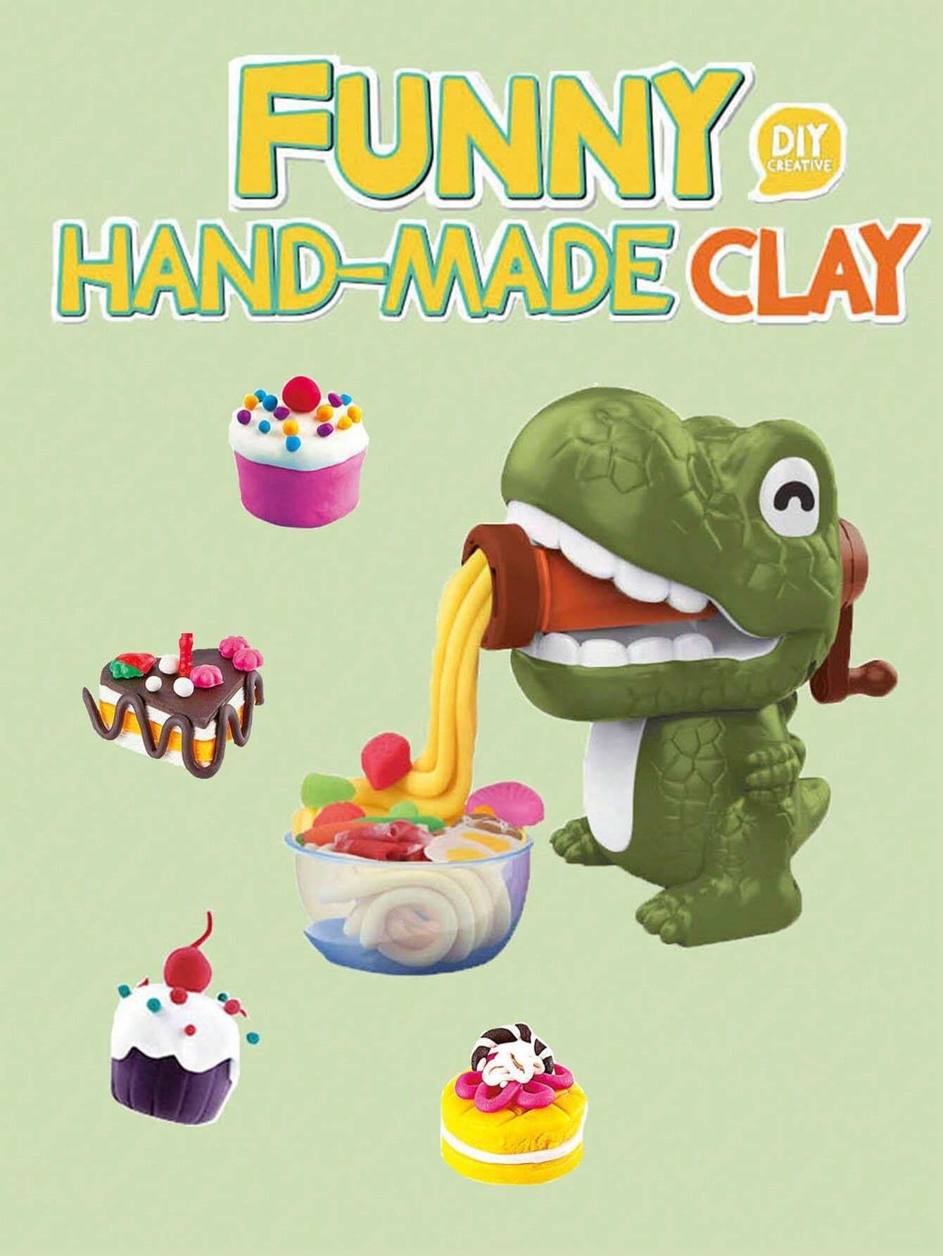 Kids Clay Modeling Tool Set, Dinosaur Playdough Noodle Maker, Preschool ...