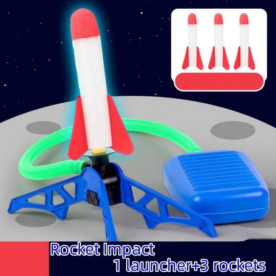 Large Size Illuminating Rocket Launcher Toy, Foot-Operated Sky Rocket ...