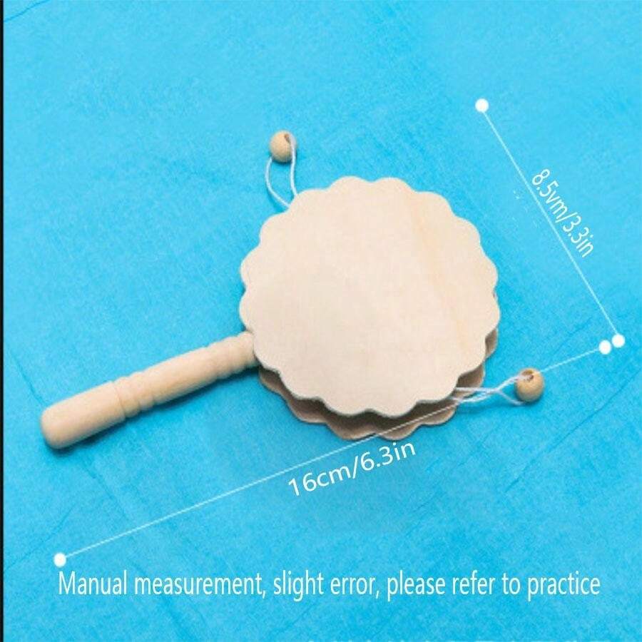 Creative DIY Hand Painted Rattle Drum Toy, Unfinished Wooden Rattle ...