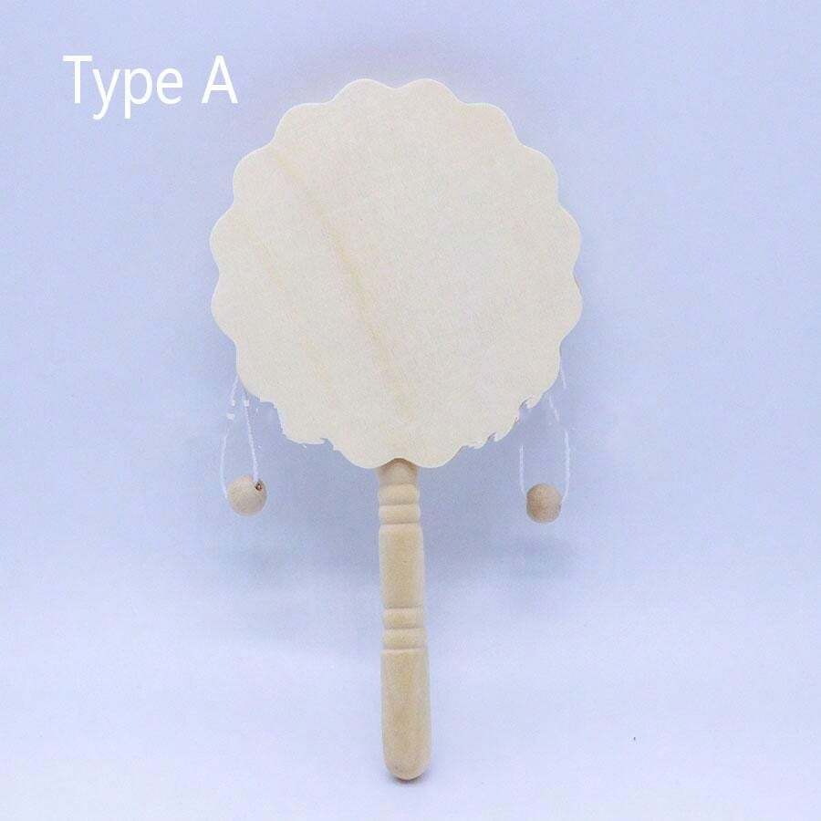 Creative DIY Hand Painted Rattle Drum Toy, Unfinished Wooden Rattle ...