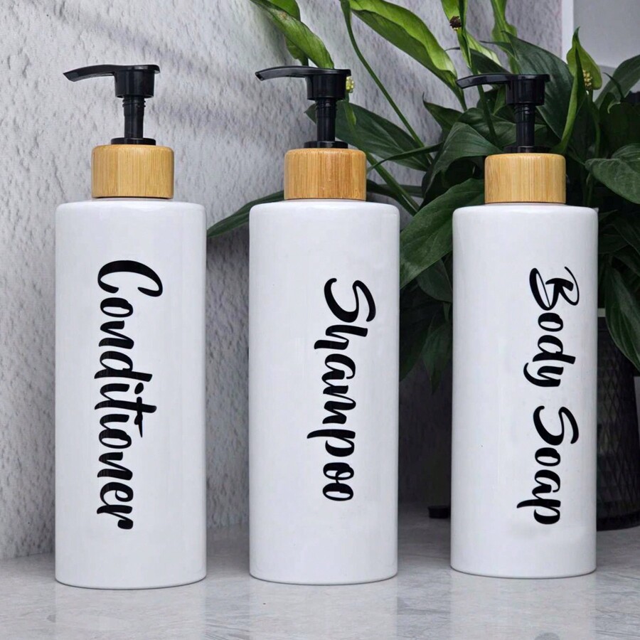16.9oz 3 Packs Shampoo And Conditioner Bottles Shower Soap Dispenser ...