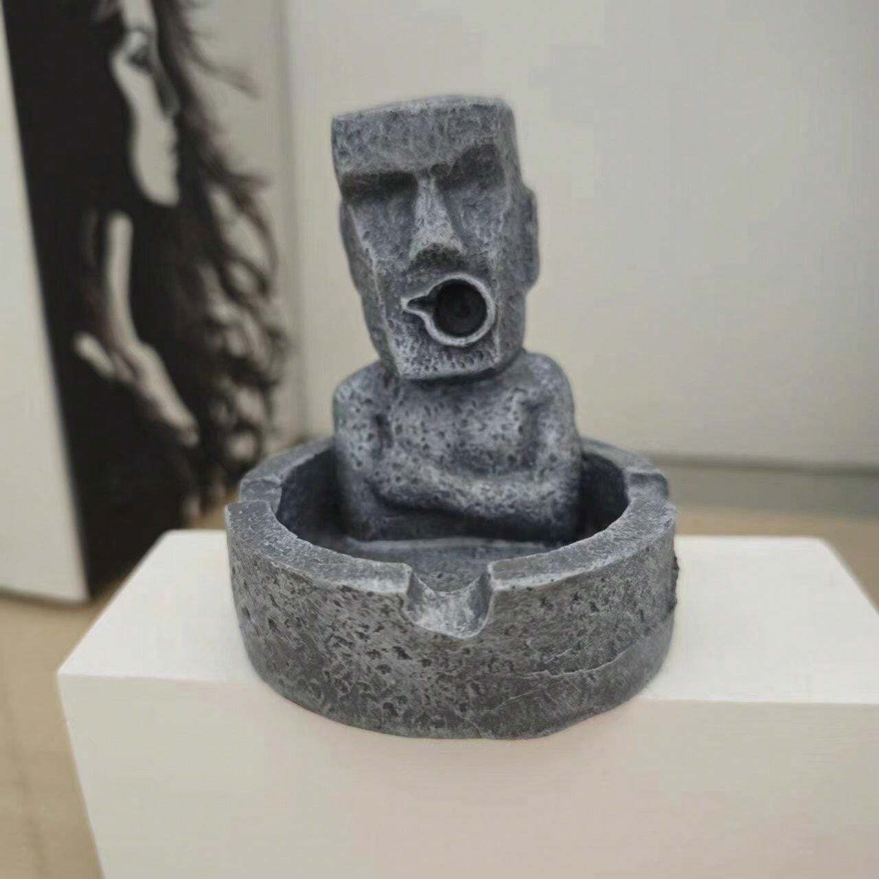 Cenicero con diseño de estatua de Moái creativa, cenicero con figura de ...