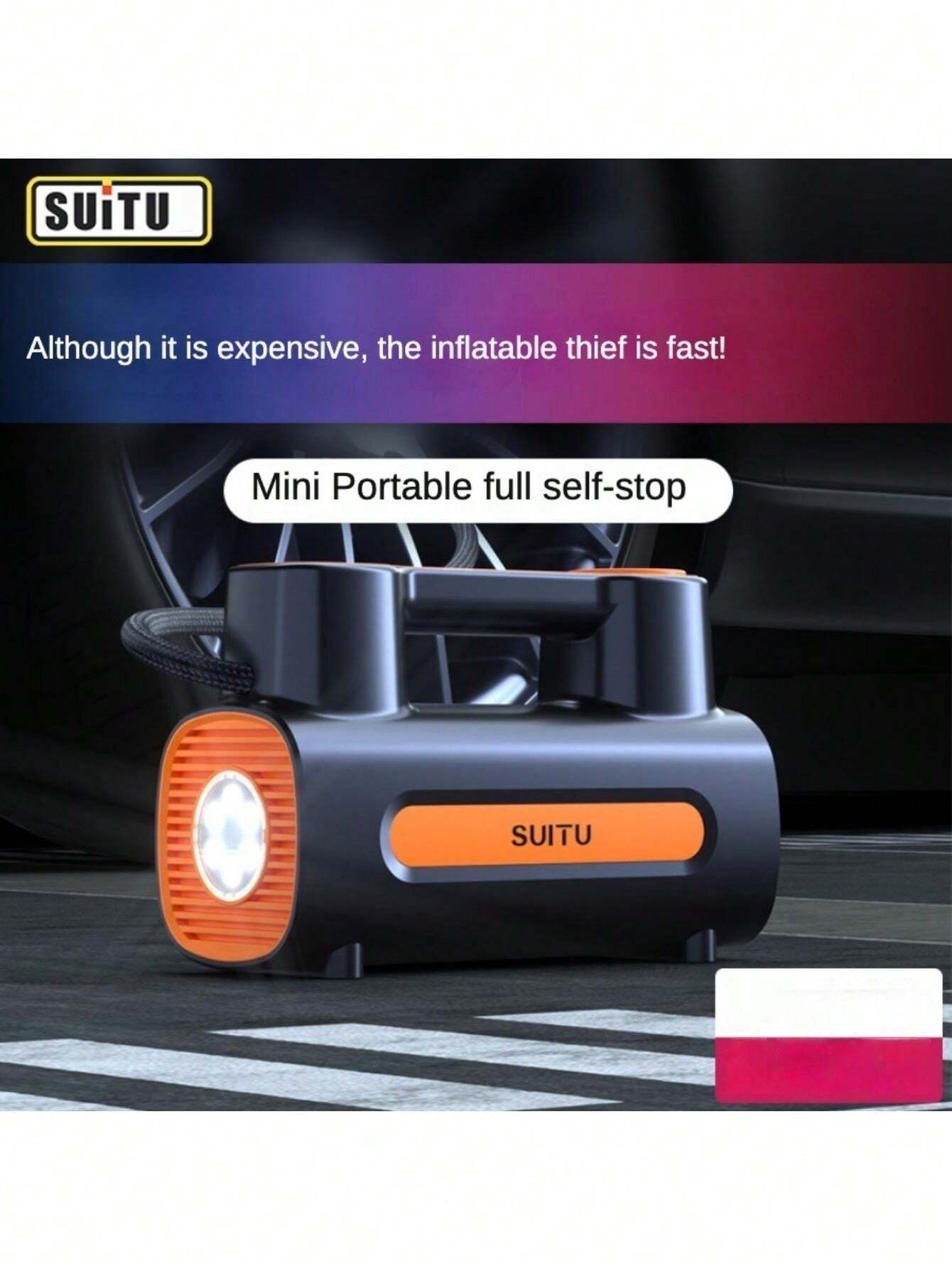 Portable Electric Inflator Pump, Car Inflator Pump, With LED Lights ...