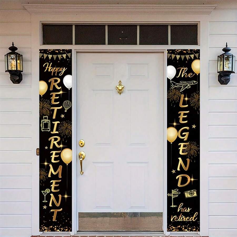 2 Pcs Happy Retirement Decoration (11.8x70.8 Inch), Retirement Porch ...