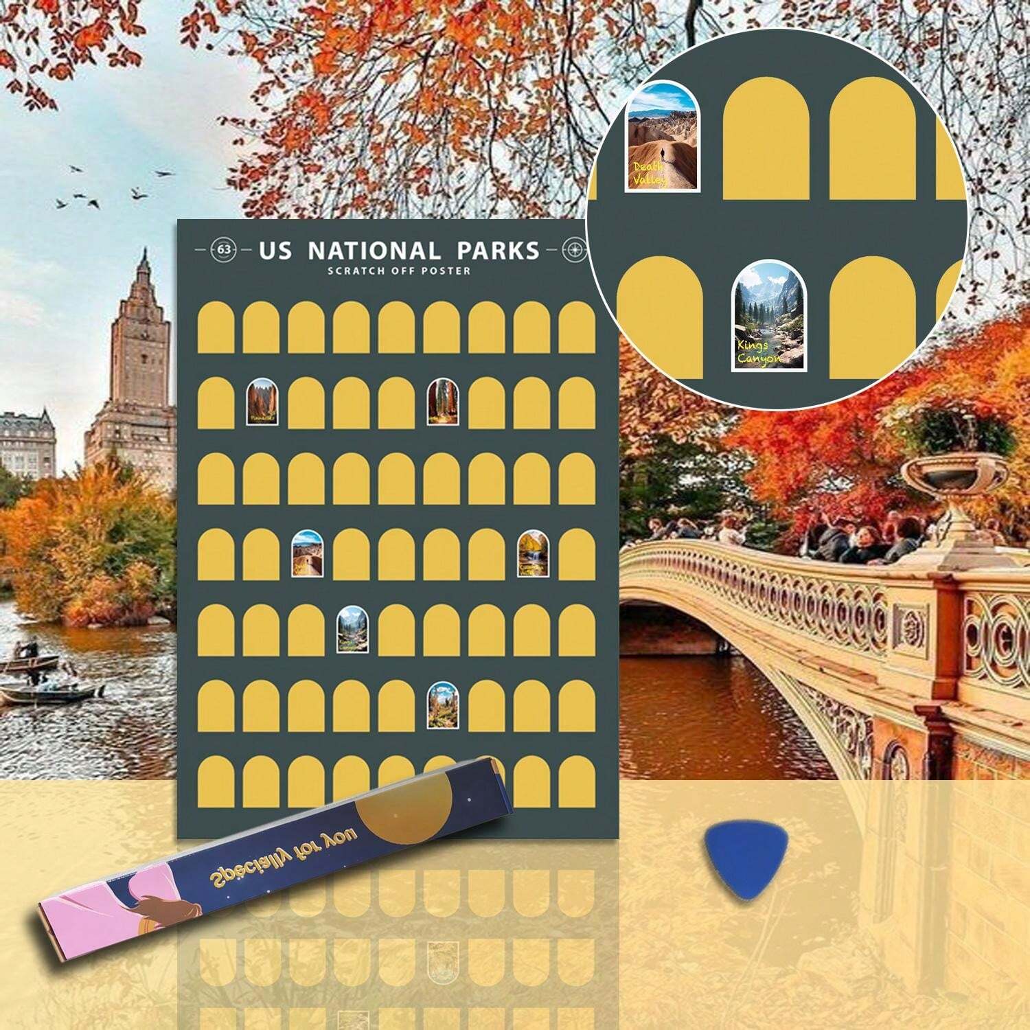 US National Parks Scratch Off Poster - Map Of 63 National Parks Of The ...