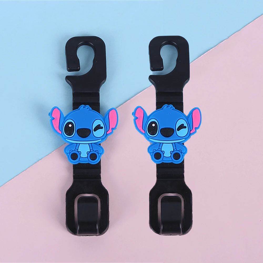 DISNEY3 2pcs Cute Cartoon Stitch Hook For Car Accessories Seat Hook ...