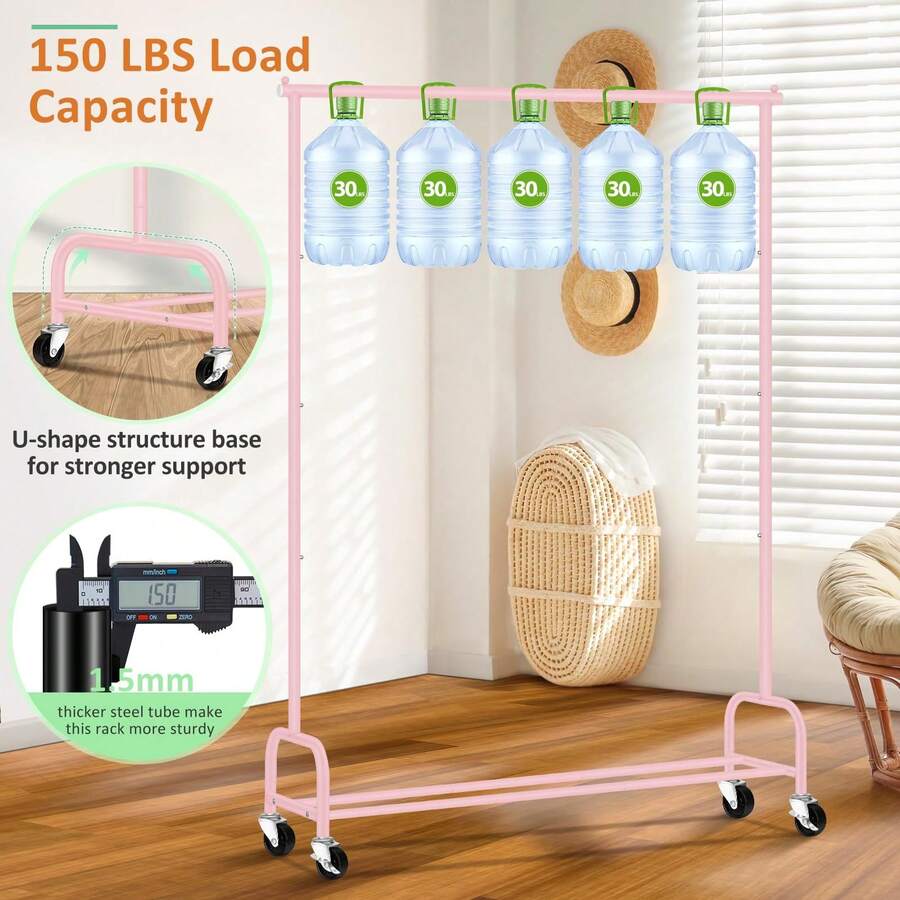 Heavy Duty Clothes Racks For Hanging Clothes, 43" Wide Rolling Garment ...