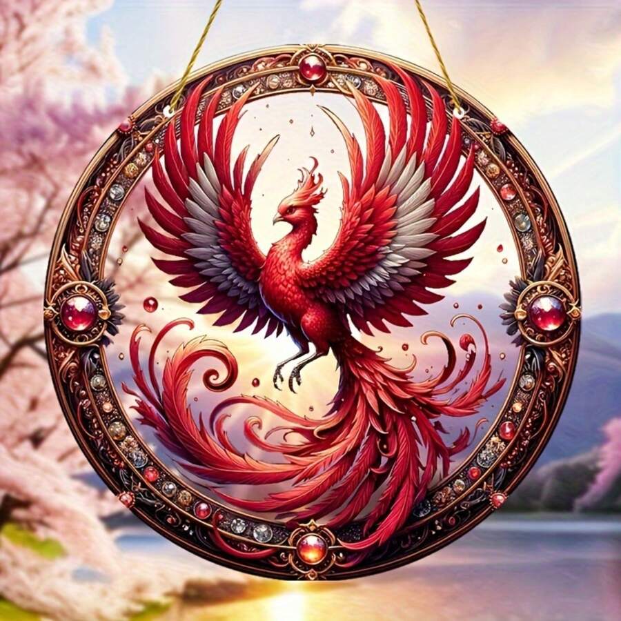 2pcs Acrylic Rising Phoenix Mirror, Room Decoration Gifts, Phoenix Wall ...