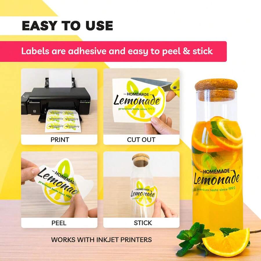 10 Sheets A4 Clear Printable Vinyl Sticker Paper For Inkjet Printer ...