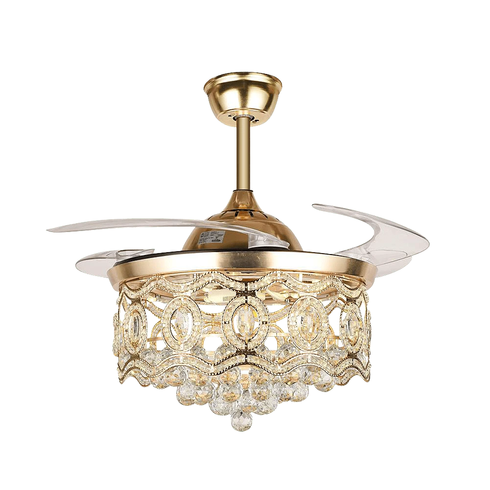42" Crystal Fandelier Fan Lights, Modern Ceiling Fan With Light And ...