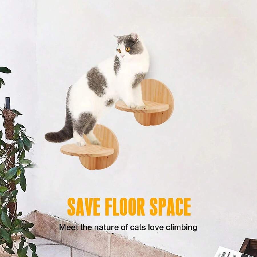 2pcs Round Cat Wall Furniture, Wall-Mounted Cat Climbing Frame, Cat ...