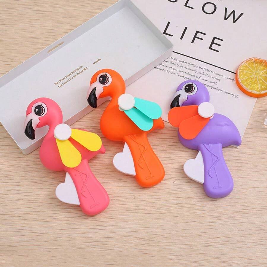 2024 New Flamingo Handheld Fan, Cartoon Animal Portable Fan ...