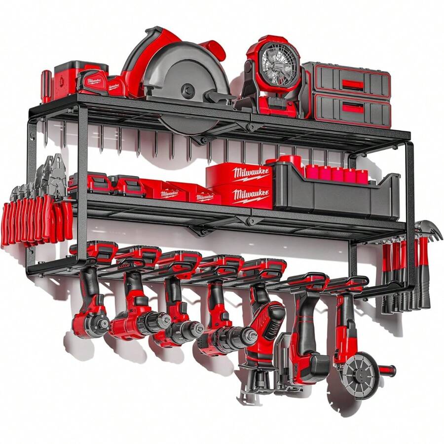 Power Tool Organizer, Garage Organization With 7 Drill Holders, Tool ...
