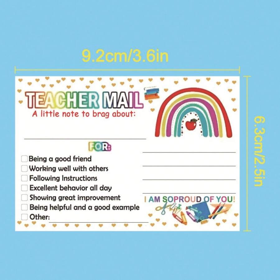50pcs/100pcs Posipova Rainbow Motivational Cards - Student Positive ...