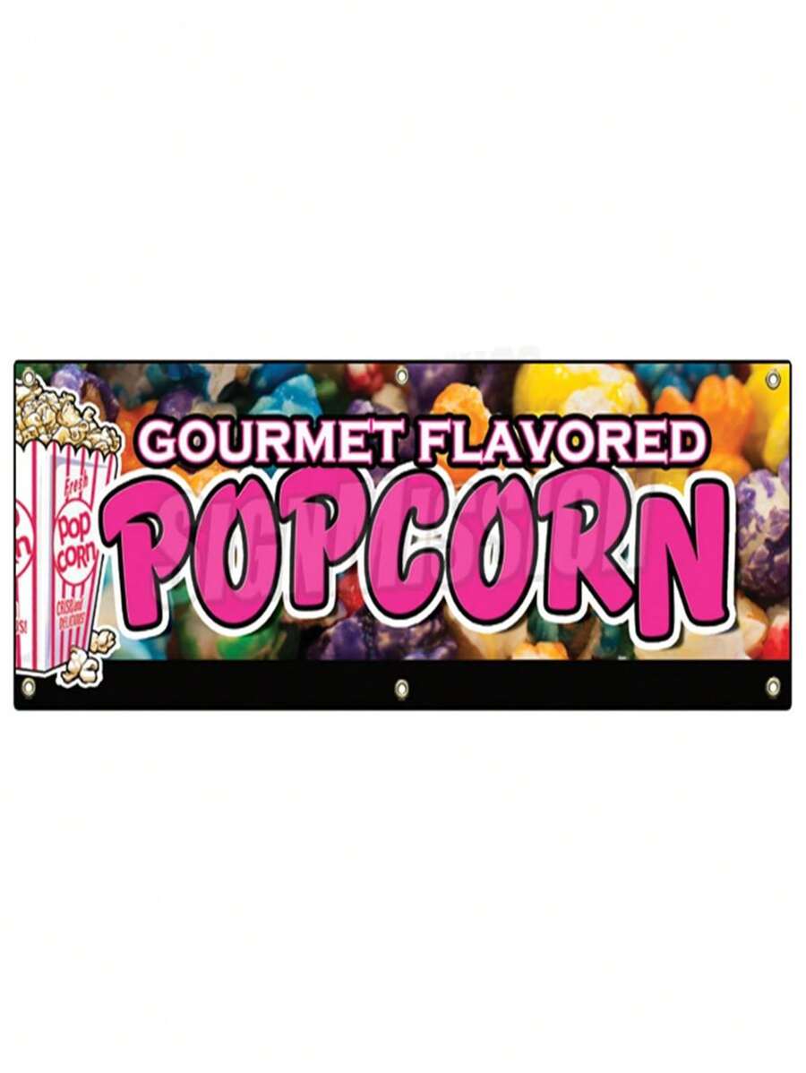 SignMission B-120 Gourmet Flavored Popcorn 48 X 120 In. Banner Sign ...