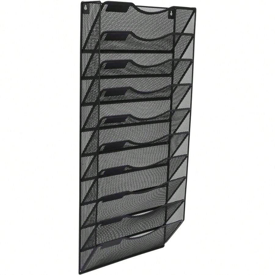 Hanging Wall File Organizer 10 Tier Mesh Office Mail Paper Organization ...