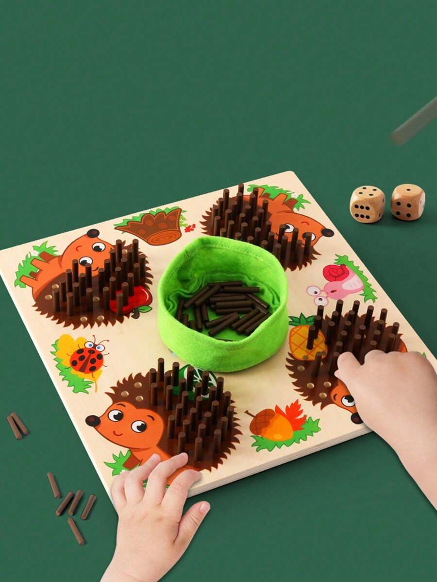 Wooden Hedgehog Insert Rods Sensory Puzzle Game, Early Learning ...