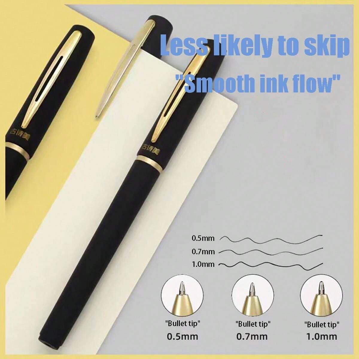 1.0mm Black Gel Pen, Thick Barrel, 0.5mm Refill, 0.7mm Nib, For ...
