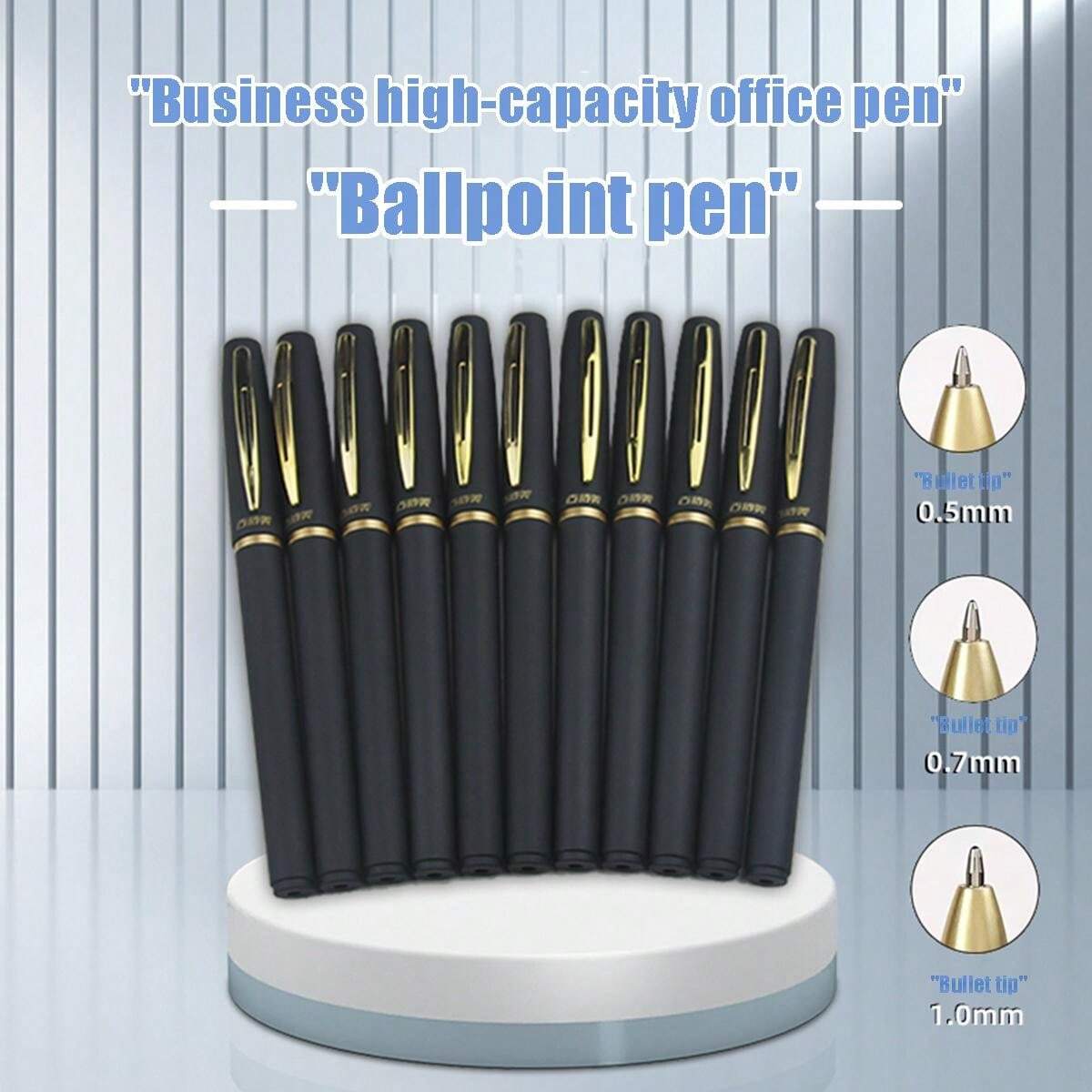 1.0mm Black Gel Pen, Thick Barrel, 0.5mm Refill, 0.7mm Nib, For ...