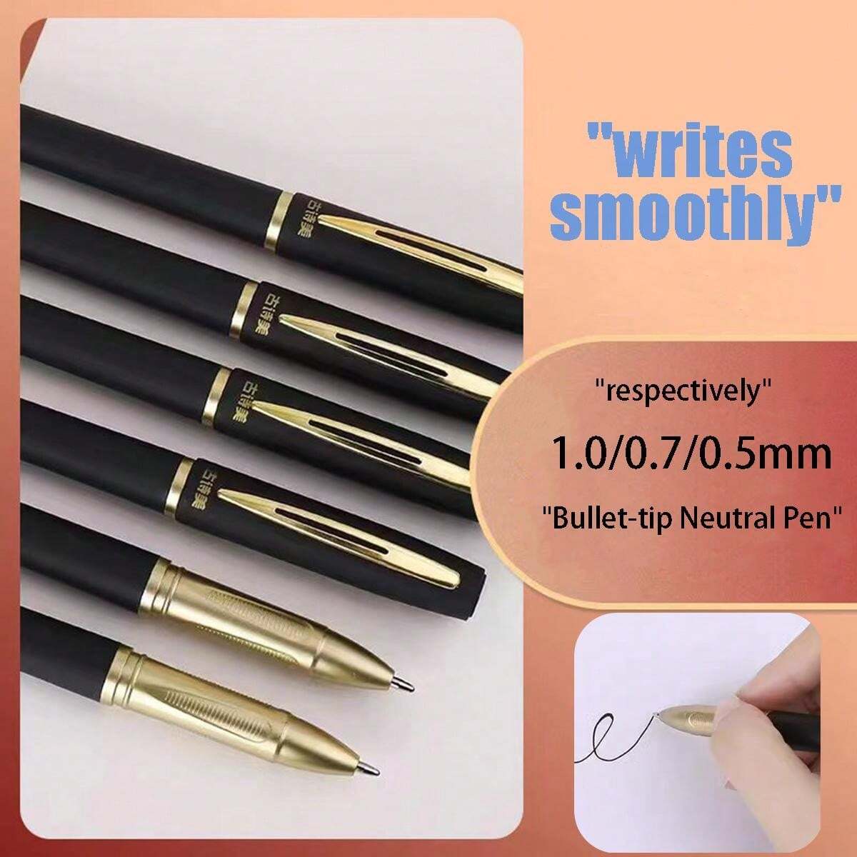 1.0mm Black Gel Pen, Thick Barrel, 0.5mm Refill, 0.7mm Nib, For ...