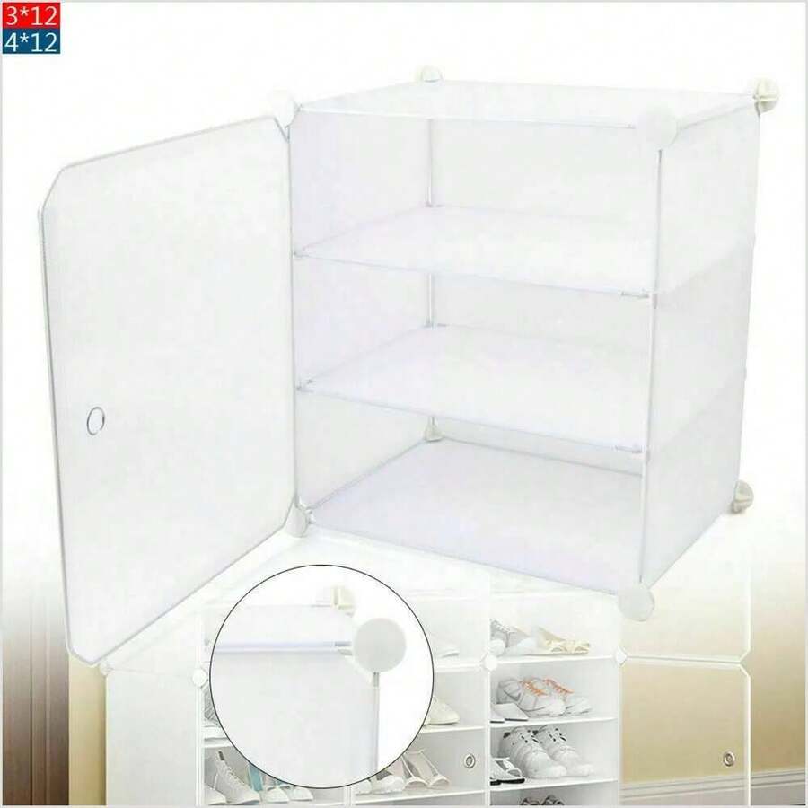 12-Tiers Shoe Rack Organizer Stackable Closet 96 Pairs Shoe Box Storage ...